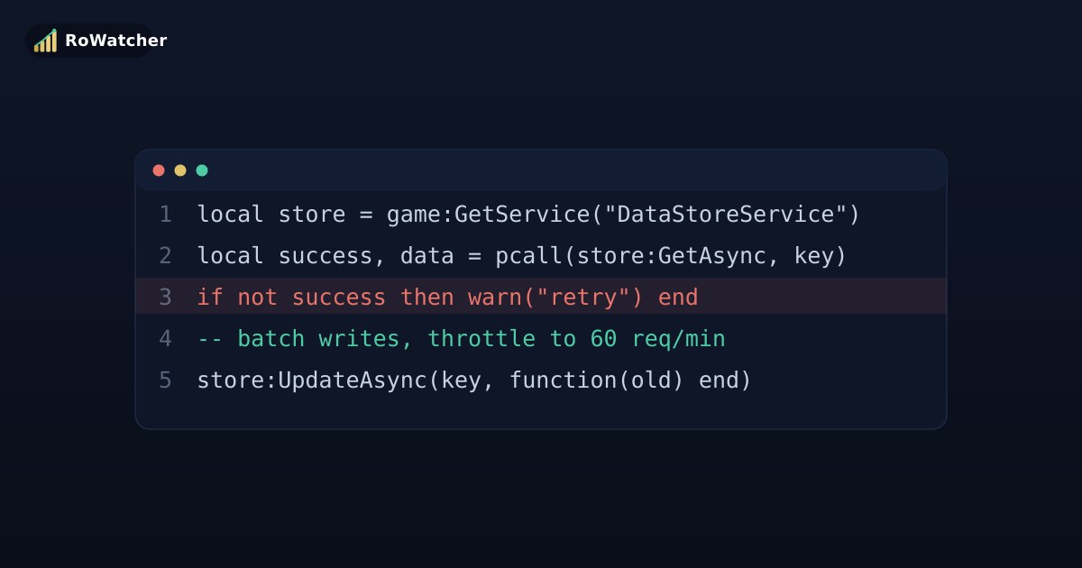 Roblox DataStore Patterns That Scale Past 10K Daily Players — RoWatcher ...
